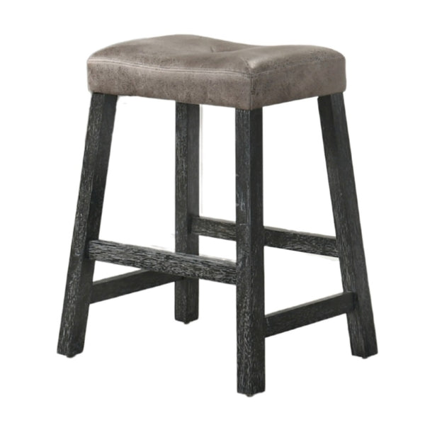 Rustic Backless Counter Stool Set of 2 25 Inch Wooden Farmhouse Barsto ...