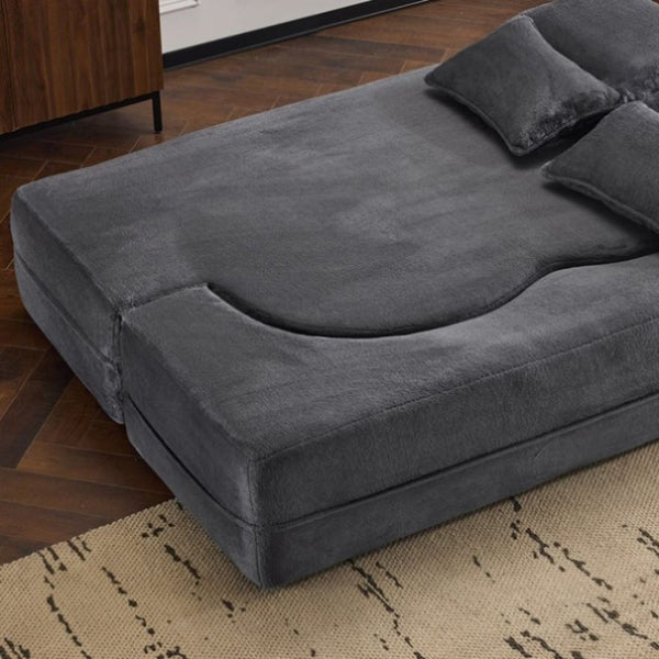 Queen Size Sofa Bed, Chenille Futon Sofa Couch, High-Density Foam Conv ...