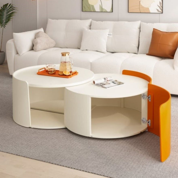 Nesting Coffee Table, Round Nesting Tables and End Tables for Small Sp ...