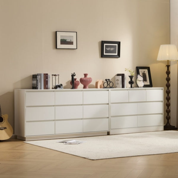 White P2 Particleboard 120*40*80cm 3-layer 7-drawer modern chest of dr ...