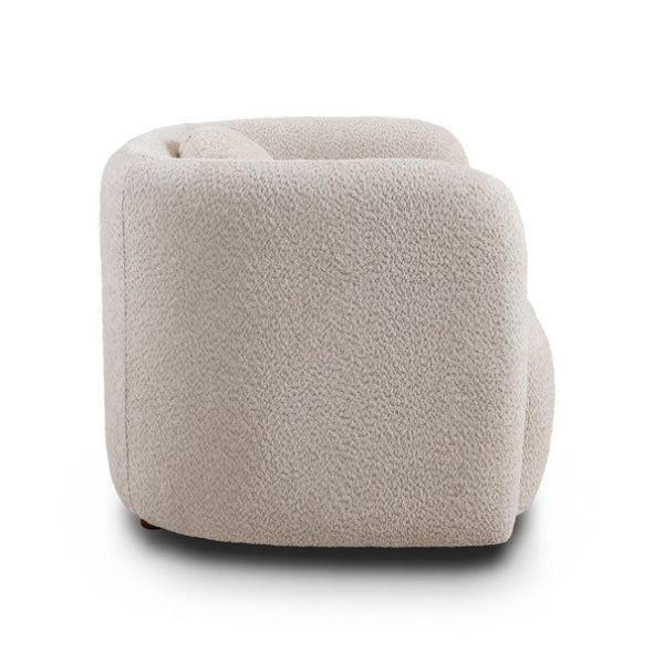 Accent Square Sofa Chair, Boucle Fabric Upholstered Single Cloud Couch ...