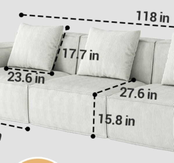 Belfin Modular Sectional Sofa, Convertible Tofu Block Sofa Floor Sofa ...