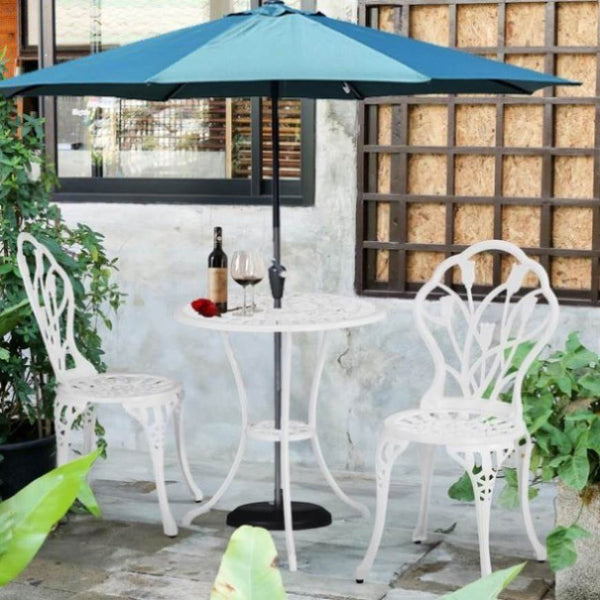 3 Pieces Patio Bistro Set, Rust-Resistant Cast Aluminum Outdoor Bistro ...