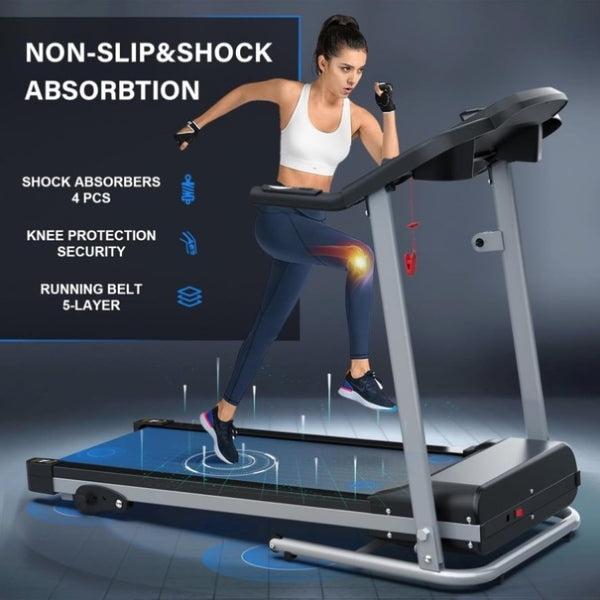 Compact Folding Treadmill for Home - 2.5HP Quiet Brushless Motor, 3-Le ...
