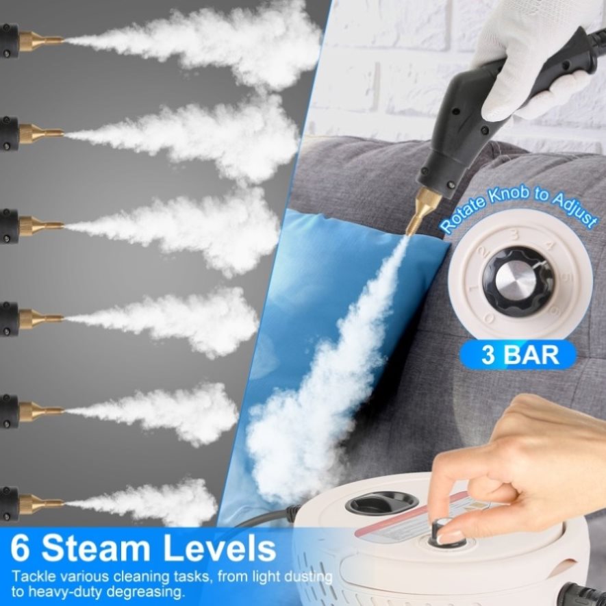 Handheld High Temperature Pressure Steam Cleaner - 2500W, 3 Bar Pressu ...