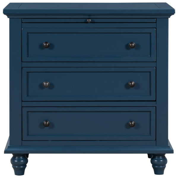 U_STYLE 3-Drawer Storage Wood Cabinet, End Table with Pull out Tray WF ...