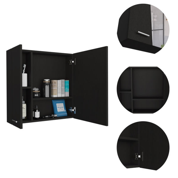Sines Medicine Cabinet, Four Internal Shelves, Double Door -Black B200 ...