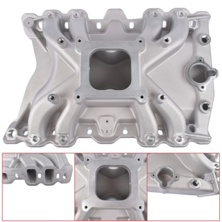 Single Plane Silver Aluminum LowRise Intake Manifold Fits for Oldsmobi ...